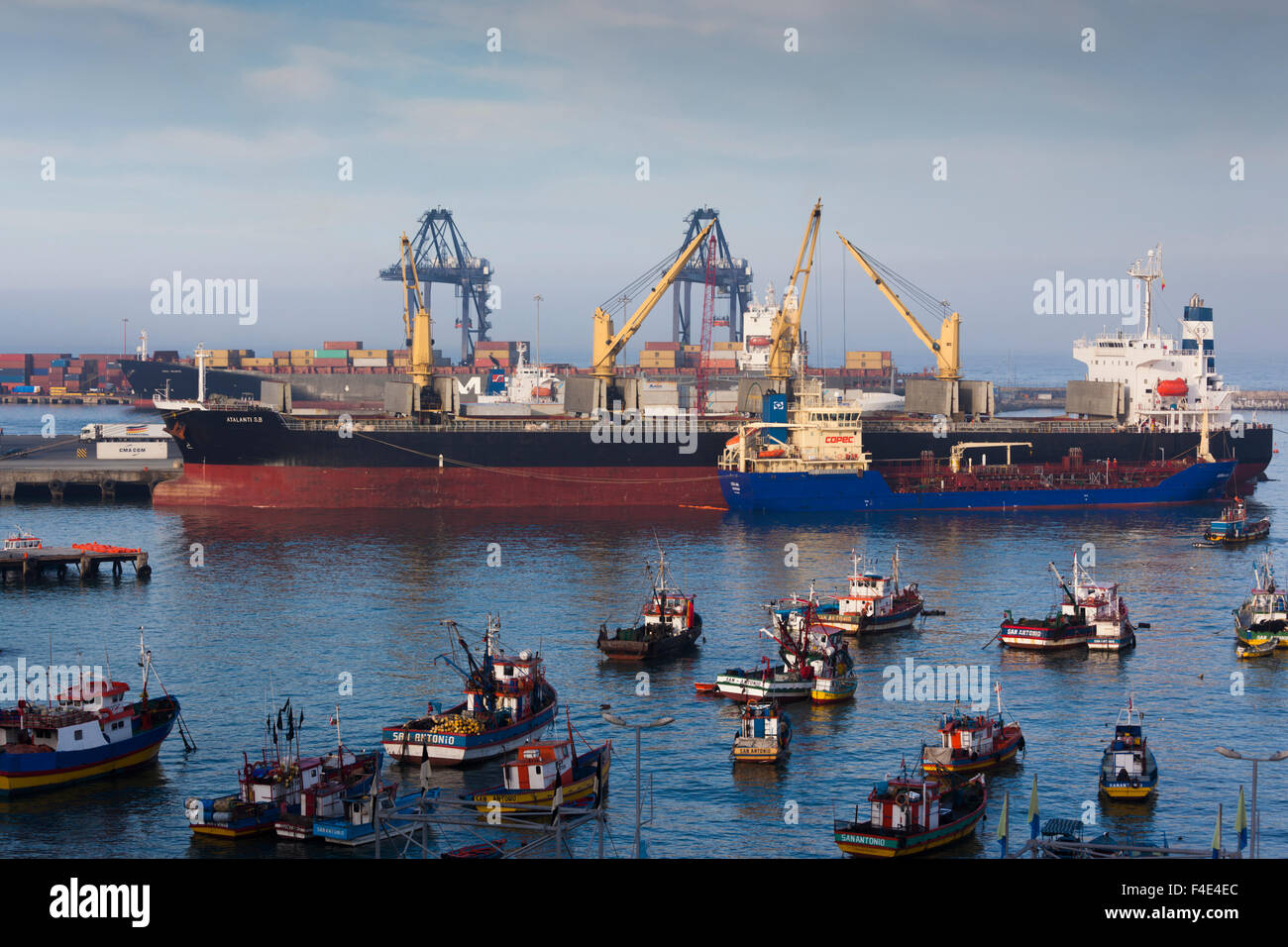 Chile, San Antonio, elevated view of the port Stock Photo - Alamy