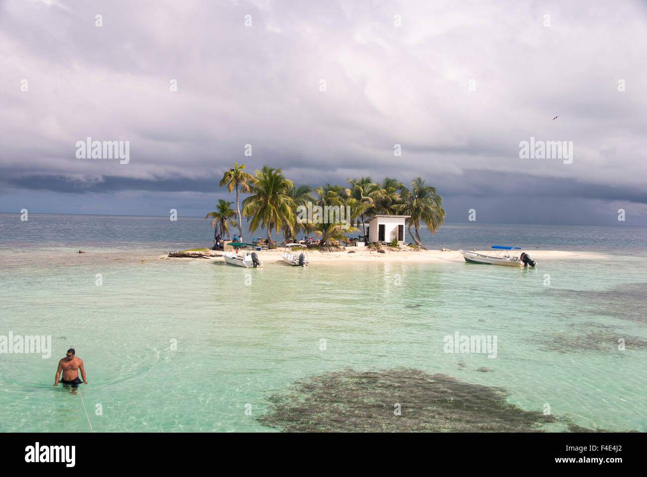 Placencia, Belize Gladden Spit and Silk Cayes Marine Reserve on barrier ...