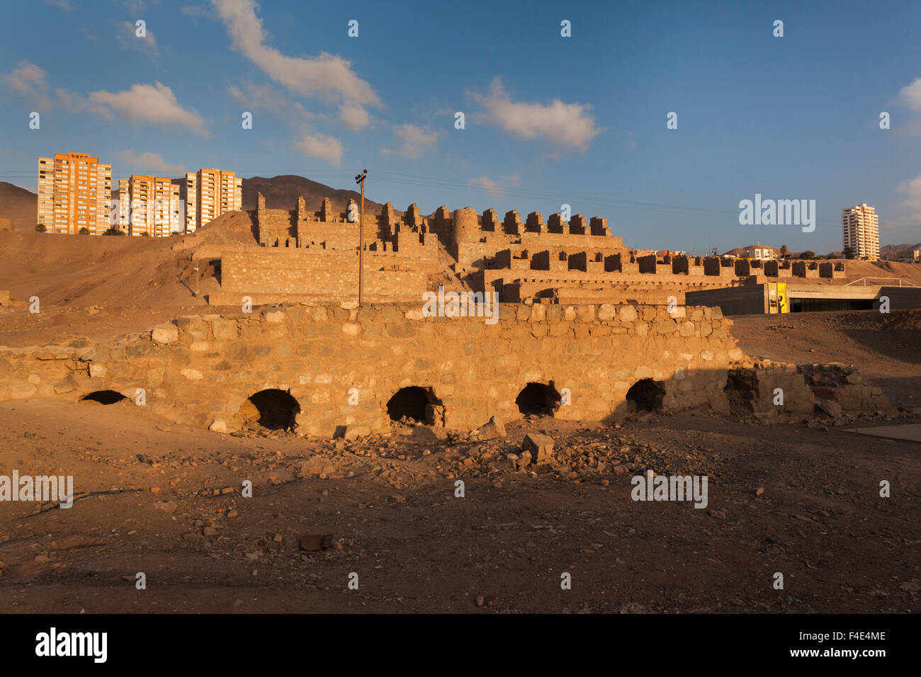 Chile, Antofagasta, Museo Desierto de Atacama, and ruins of the ...