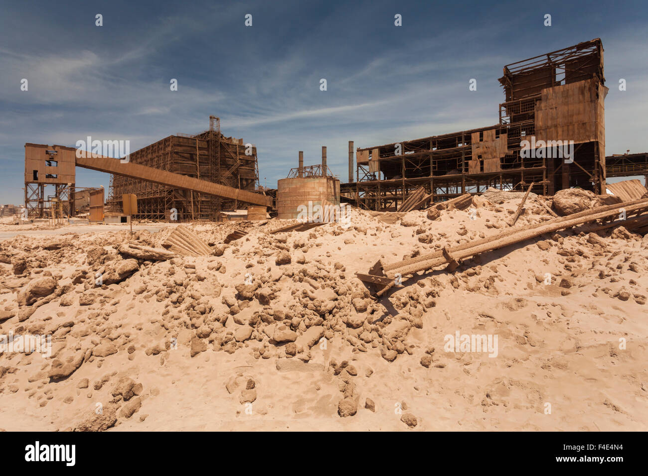 Chile, Officina Pedro de Valdivia, former saltpeter mining ghost town ...