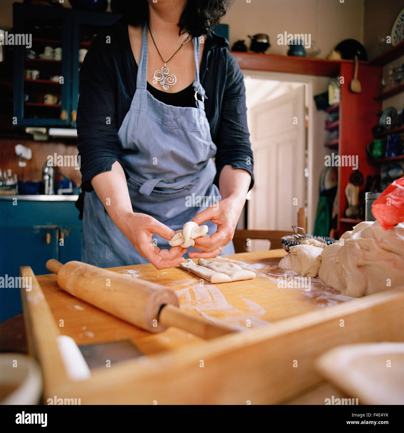 A woman making bread, Sweden Stock Photo - Alamy
