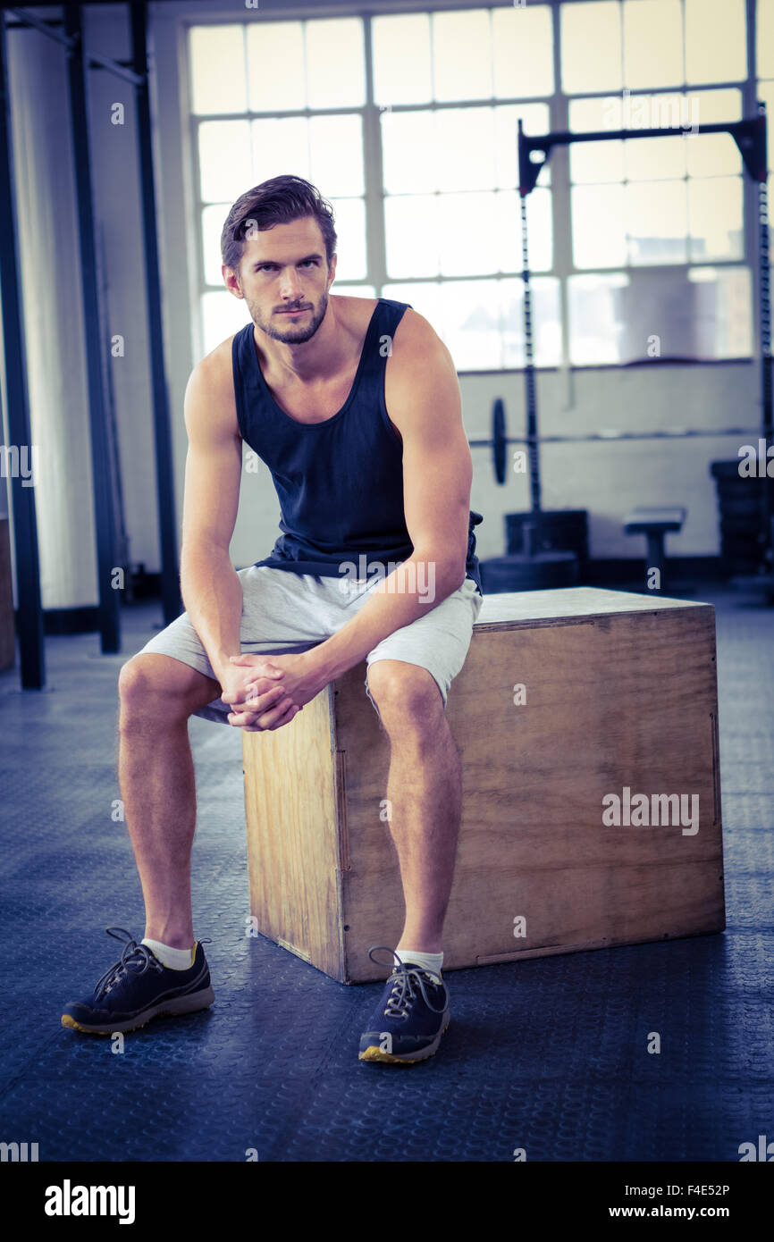 Fit man taking a break from working out Stock Photo - Alamy