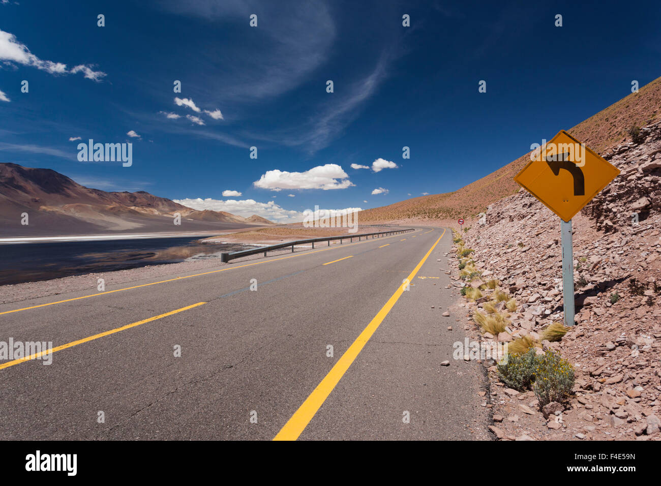 Chile, Atacama Desert, Ruta 27 CH highway Stock Photo - Alamy