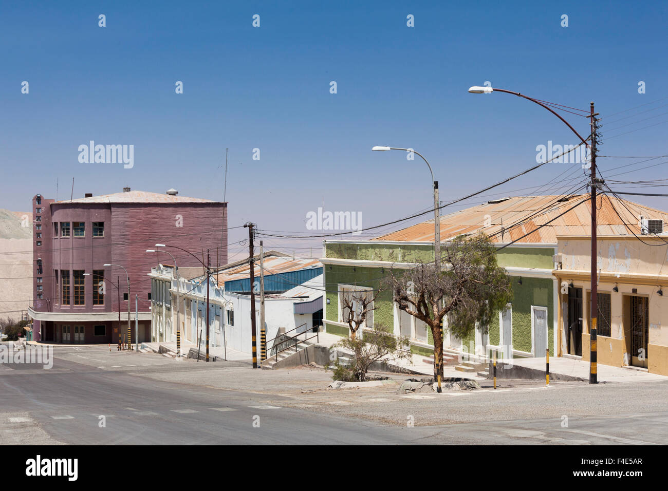 Chile, Calama, Chuquicamata, former copper mining ghost town, town ...