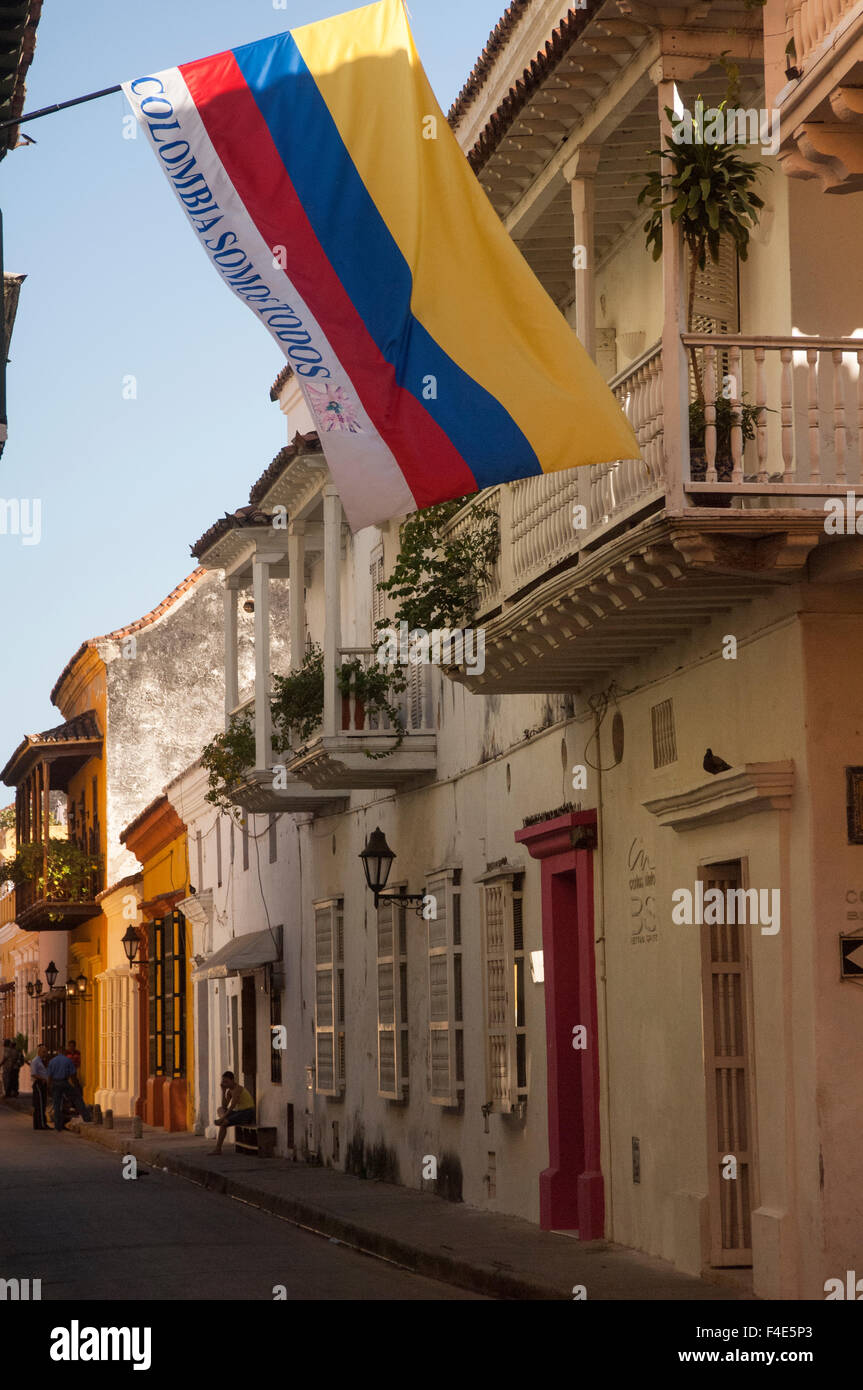 Colonial Architecture within the old city walls Cartagena (Cartagena de ...