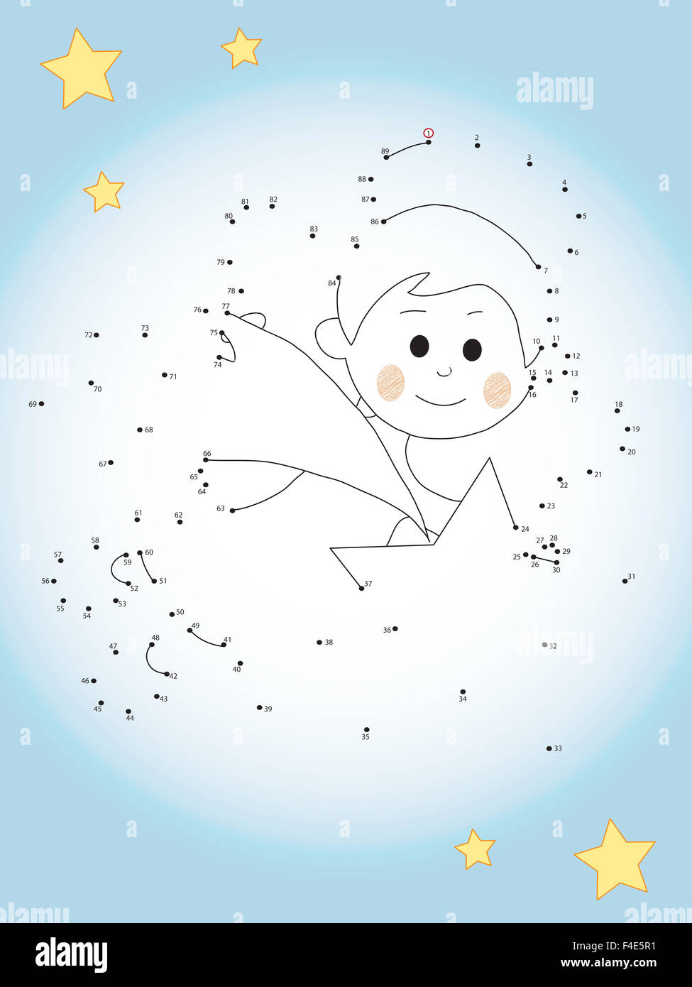 Game for children : join the dots following the numbers Stock Photo - Alamy