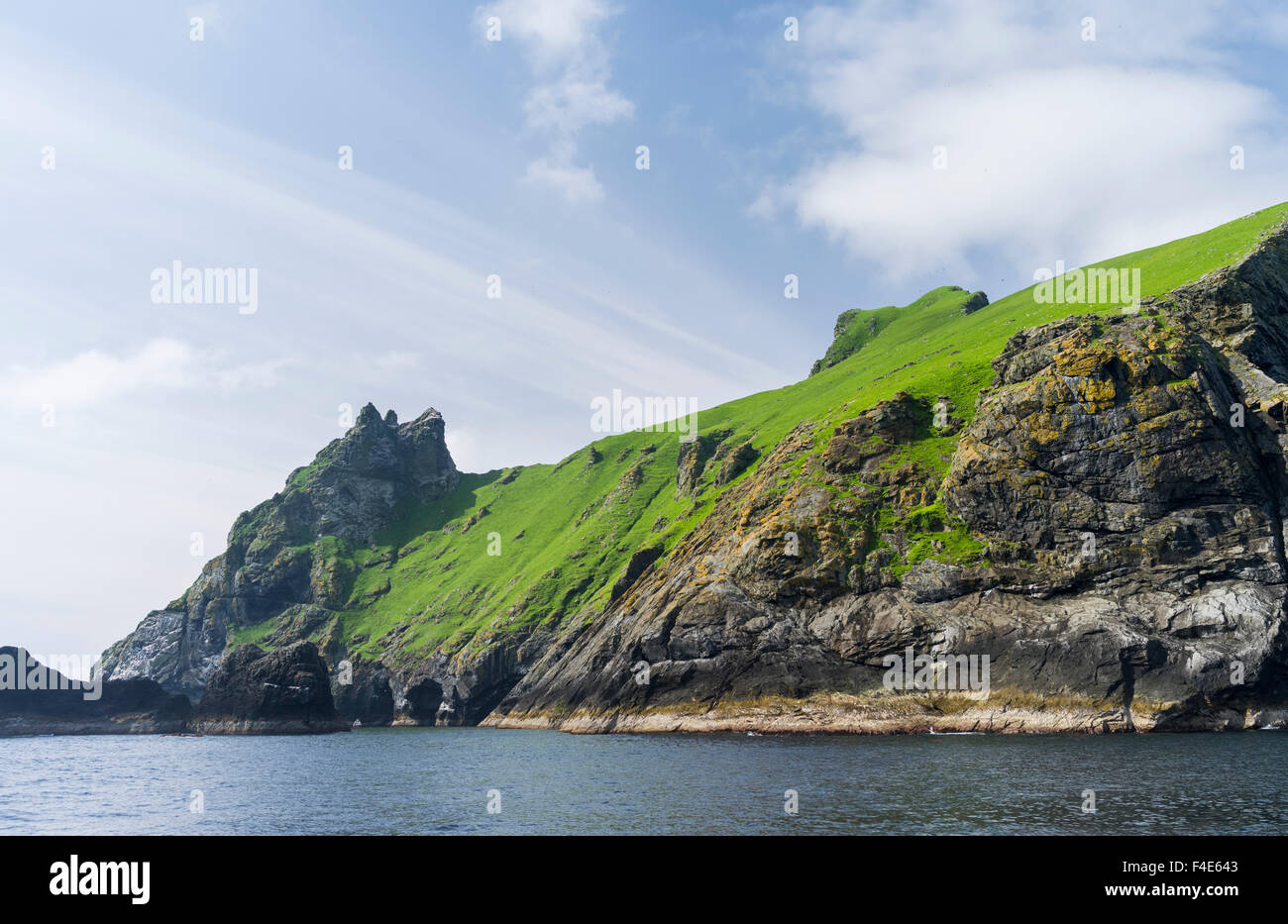 The islands of St Kilda archipelago in Scotland. Island of Boreray with ...