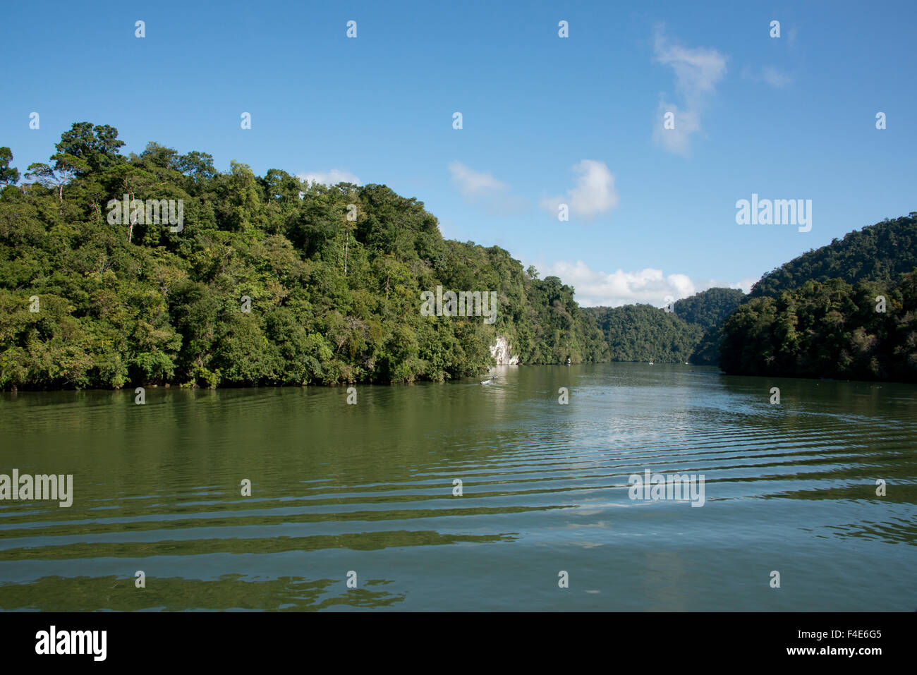 Guatemala, Izabal, near the town of Livingston, Rio Dulce River. Gorge ...