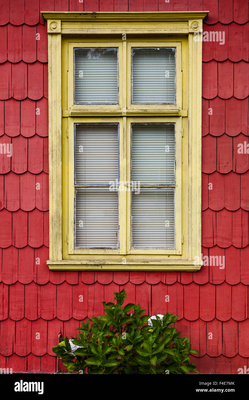 Chile, Los Lagos Region, Puerto Varas, German Colonial building detail ...