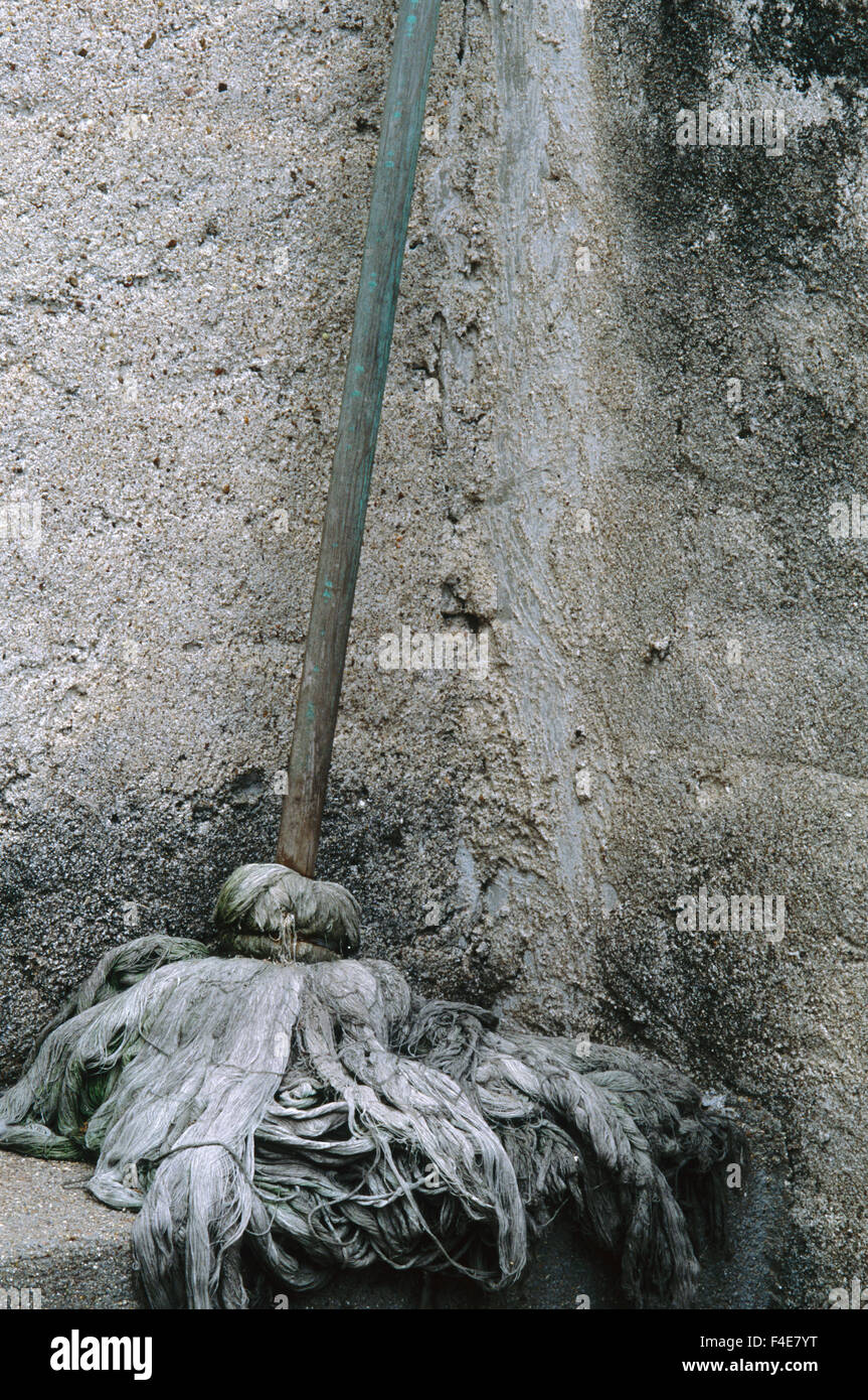 Mexico, San Miguel de Allende. Old rag mop on step. Credit as: Marie ...