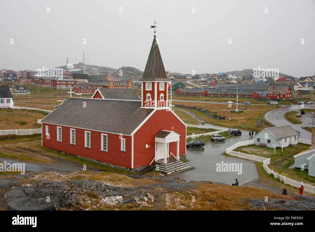Greenland, Nuuk (aka Godthab). Overview of Nuuk's historic district and ...