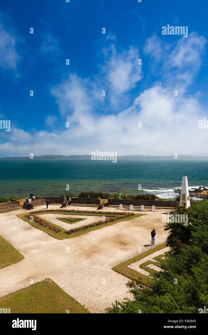 Chile, Chiloe Island, Ancud, Fuerte San Antonio, 18th century fort ...