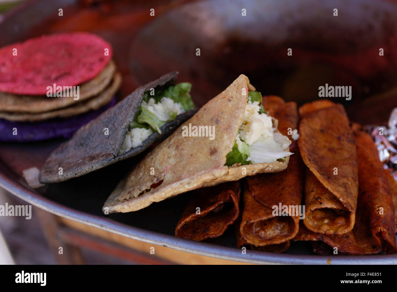 World Heritage Site. Local tacos. San Miguel de Allende, Mexico Stock ...