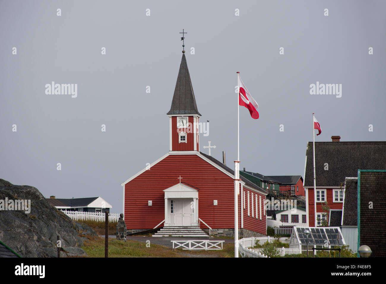 Greenland, Nuuk (aka Godthab). Historic district containing Our Saviors ...