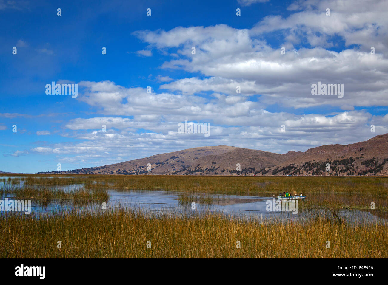 South America, Peru, Lake Titicaca. Scenery of Lake Titicaca near Puno ...