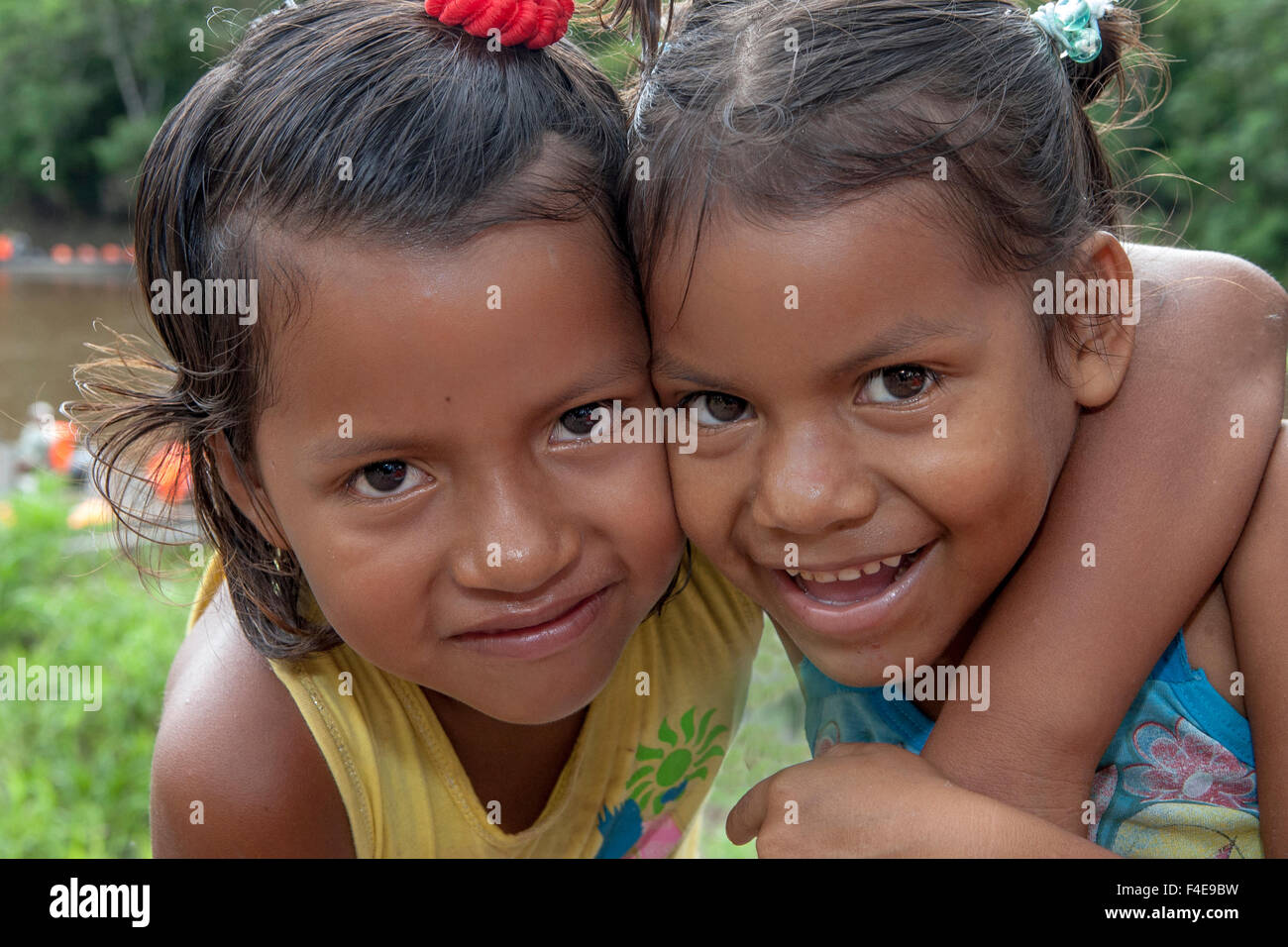 Happy Girls, Amazon basin, Peru Stock Photo - Alamy