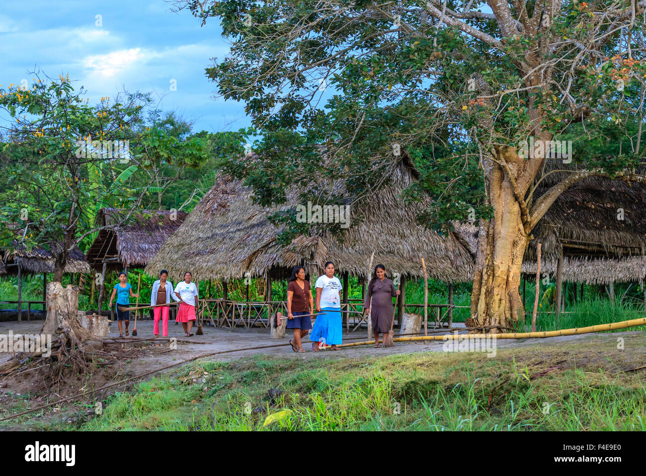 Women going to work, Amazon basin, Peru Stock Photo - Alamy