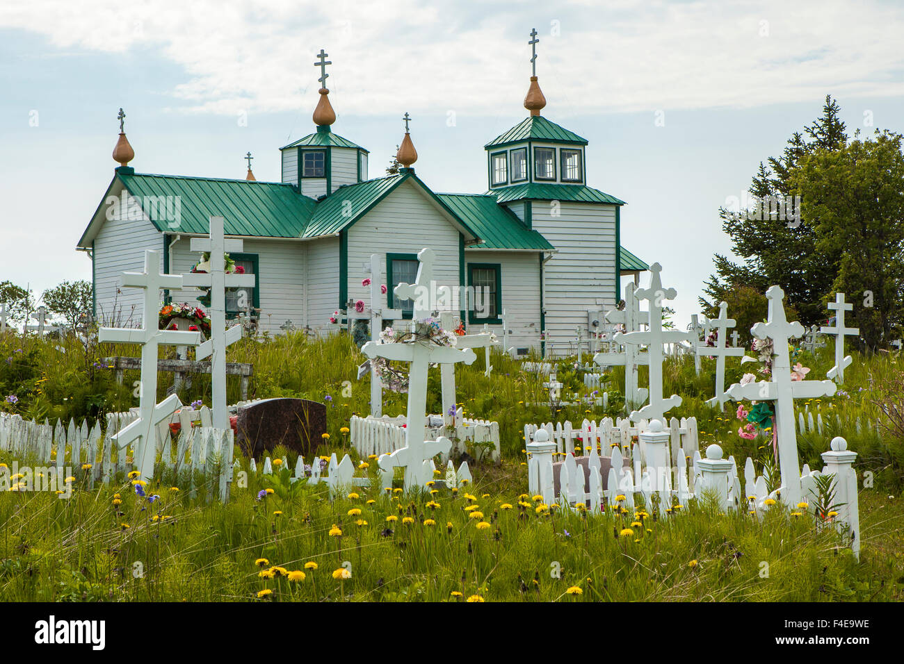 South-central Alaska, Kenai Peninsula. Russian Orthodox church at ...