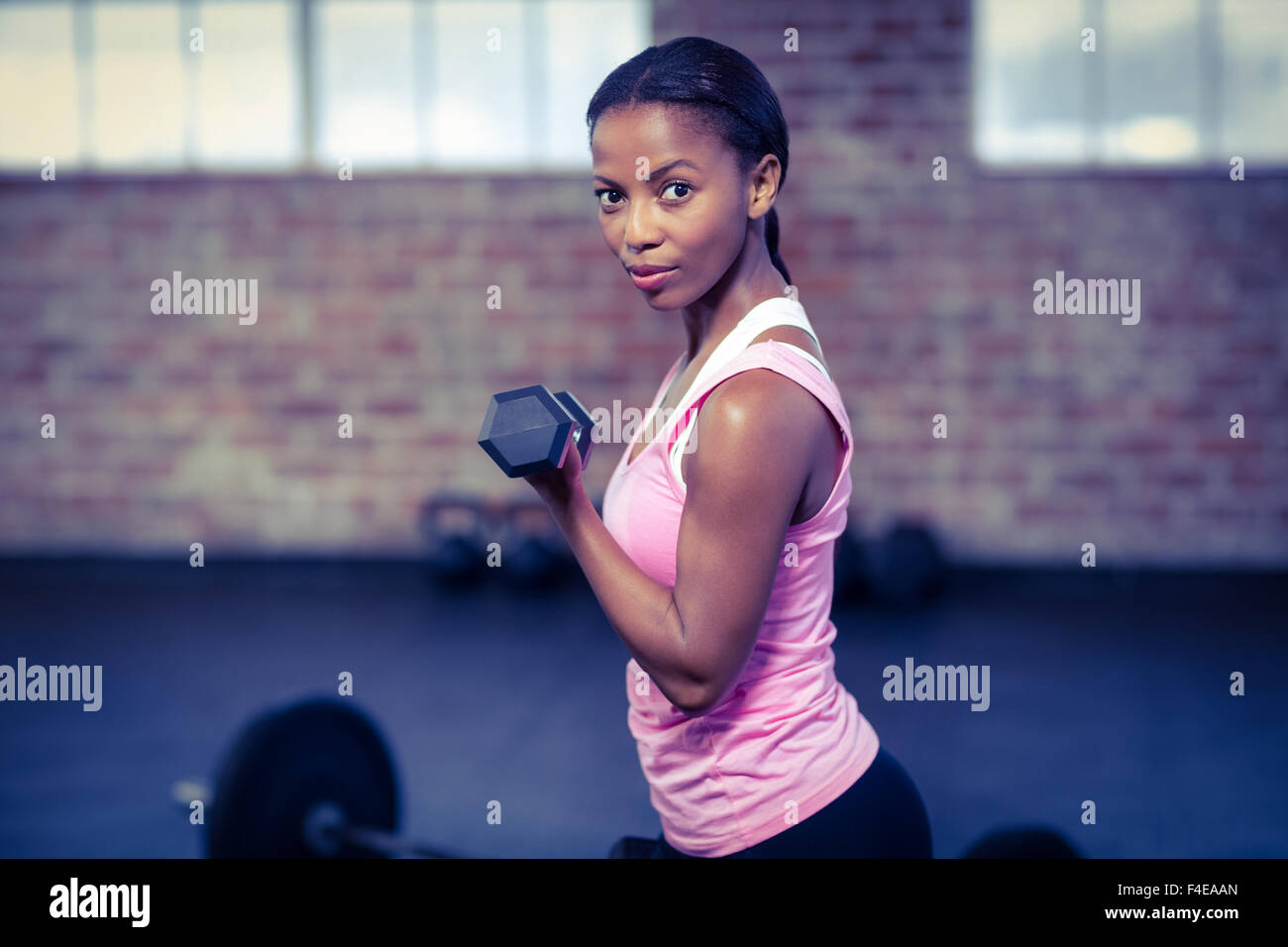 Fit woman doing some exercise Stock Photo - Alamy
