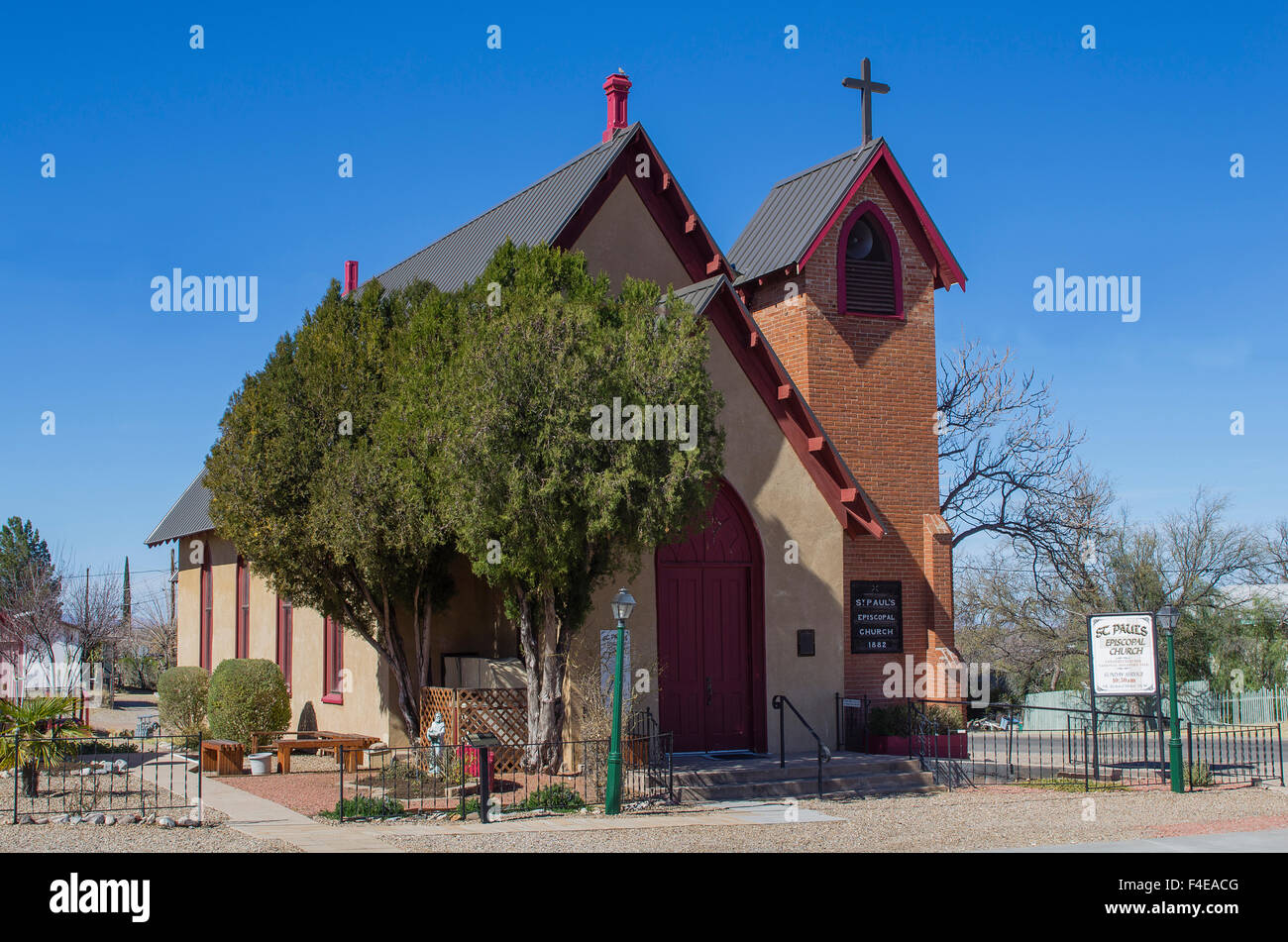USA, Arizona, Tombstone. St. Paul's Episcopal Church, built 1882 Stock ...