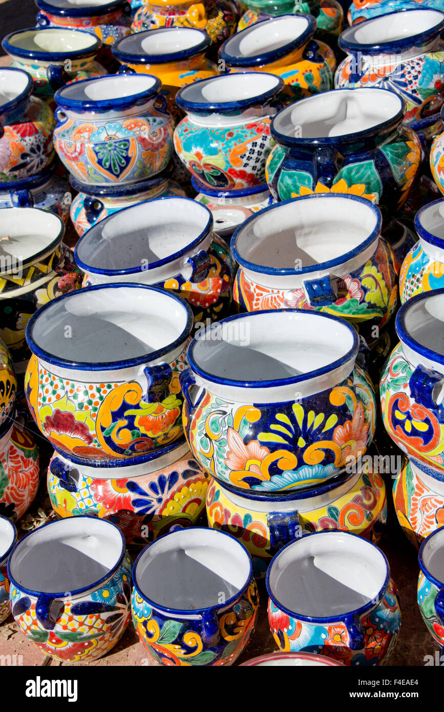 Arizona, Tucson, Tubac. Colorful traditional hand-painted Mexican ...