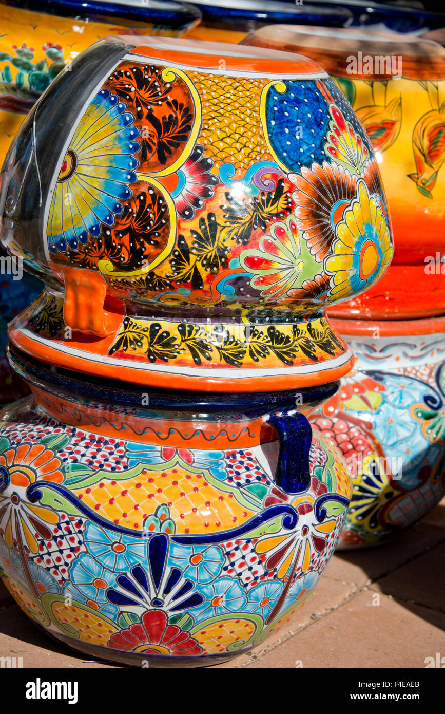 Arizona, Tucson, Tubac. Colorful traditional hand-painted Mexican ...