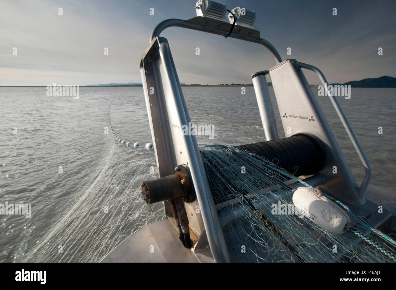 Setting the Gill Net off Paradigm Shift, Cordova, Alaska, USA Stock ...
