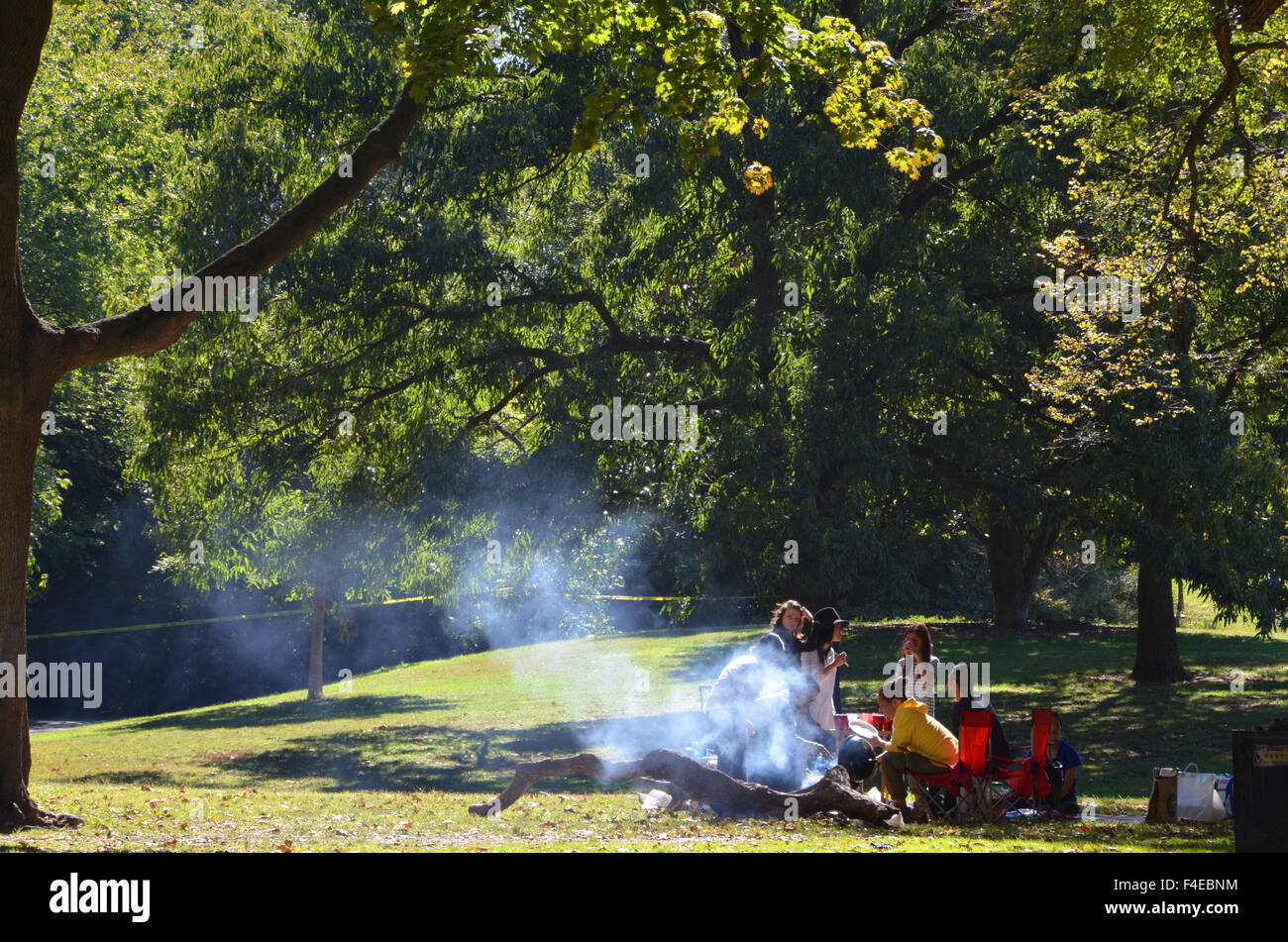 people having a barbeque bbq in prospect park brooklyn new york Stock ...
