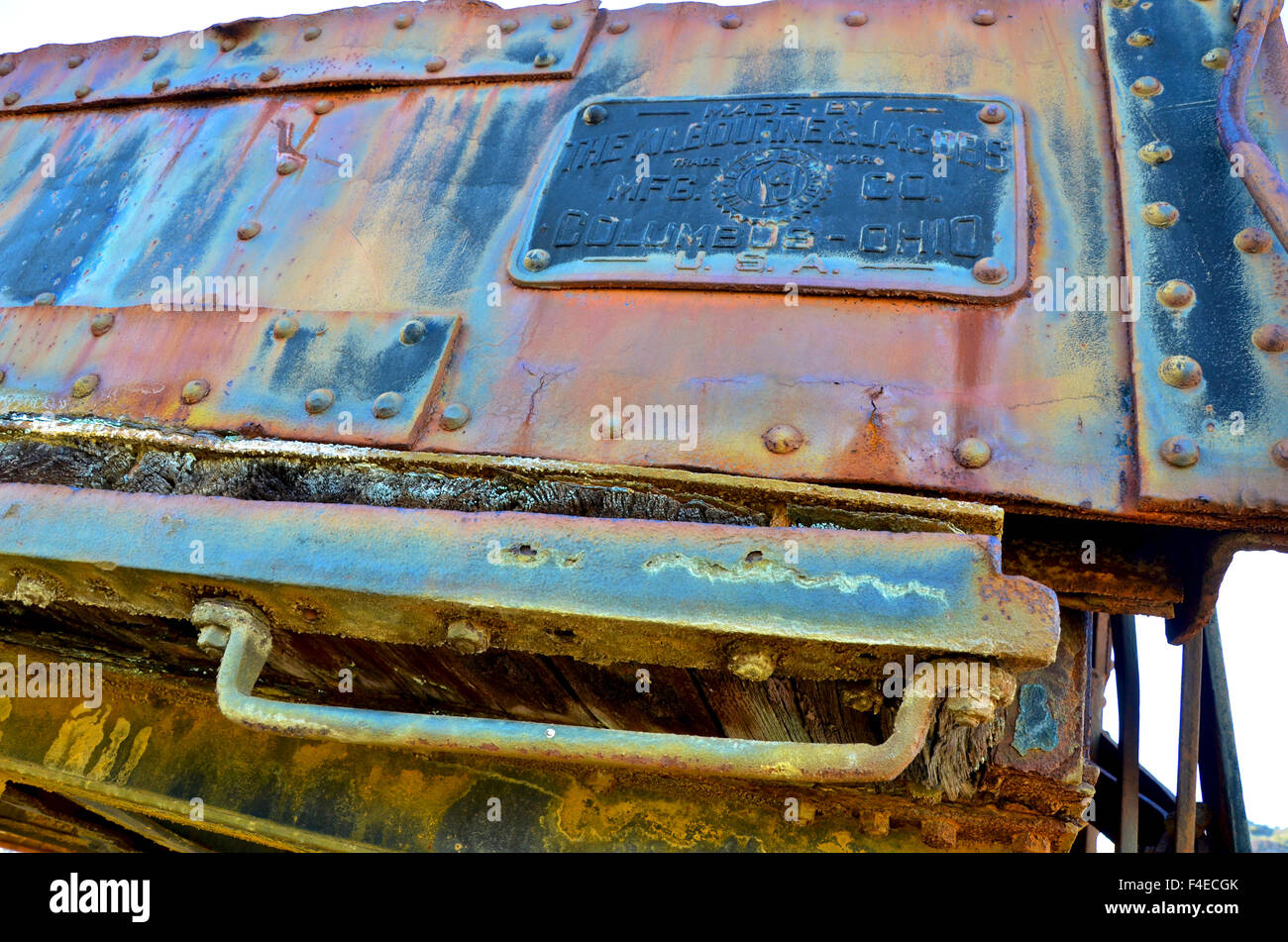 An old mining car rusts away in the yard of the Ajo Historical Society ...