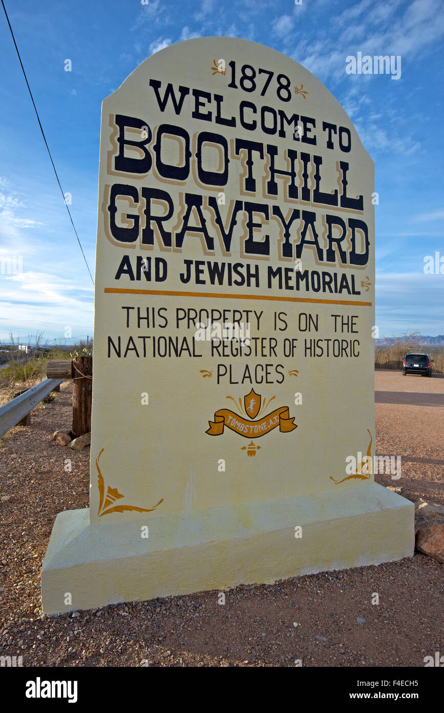 Tombstone, Arizona A sign marks the popular Boothill Cemetery in ...