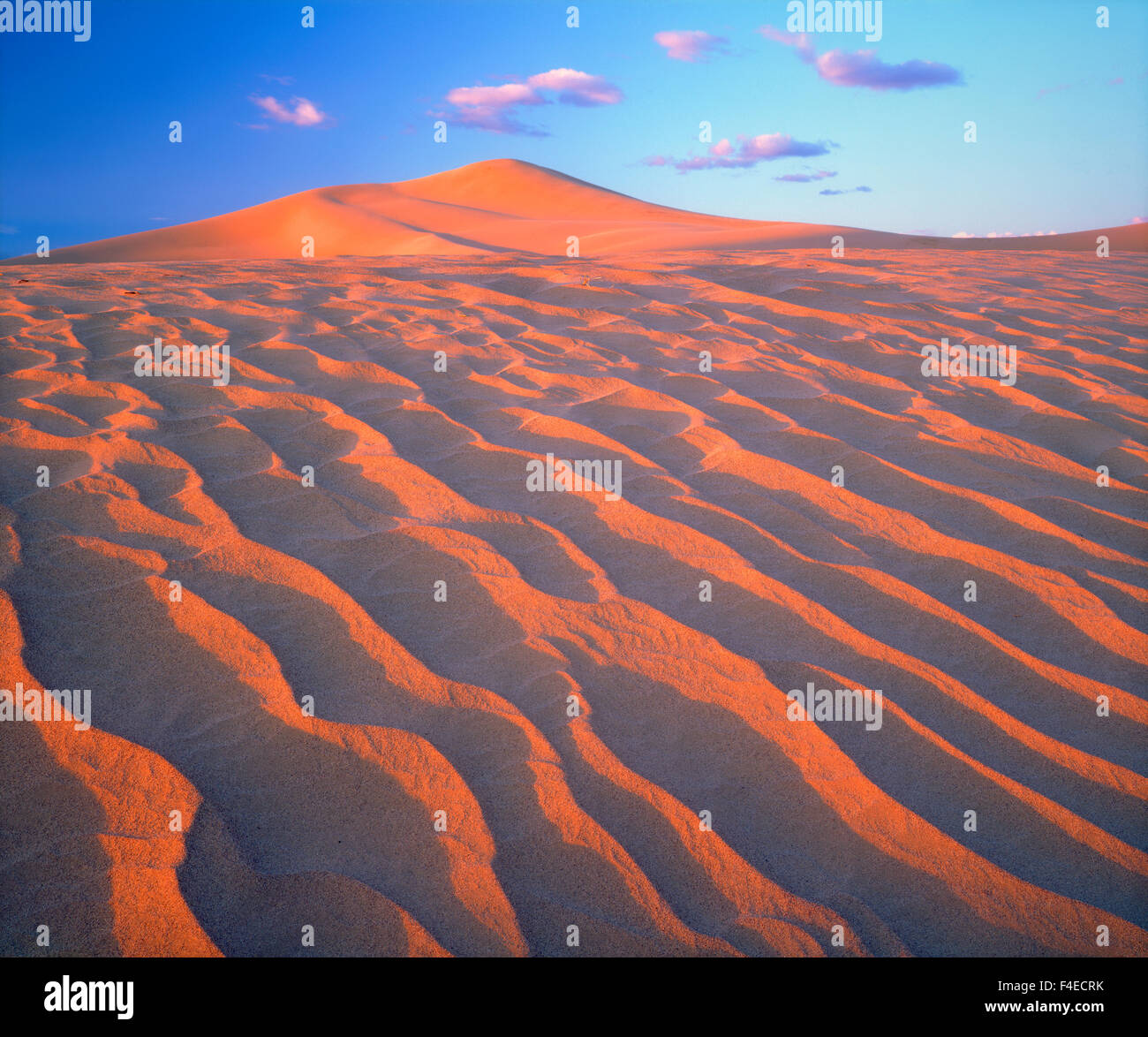 USA, California, Dumont Dunes, Sand Dunes and Clouds. Credit as ...