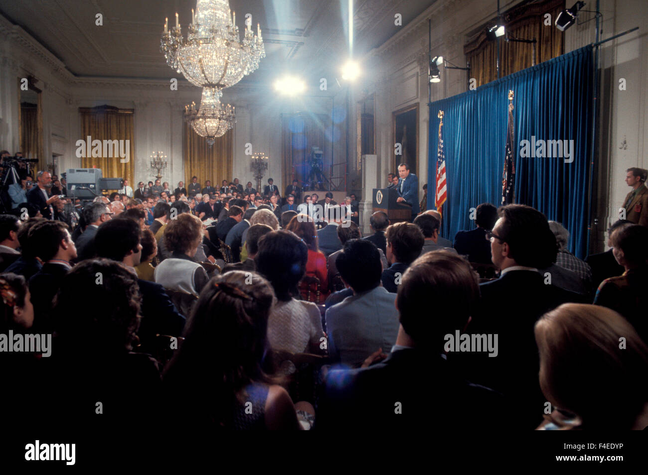President Nixon at a press conference in the East Room of the White ...