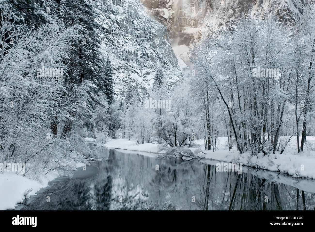 USA, California, Yosemite National Park. Winter landscape of Merced ...