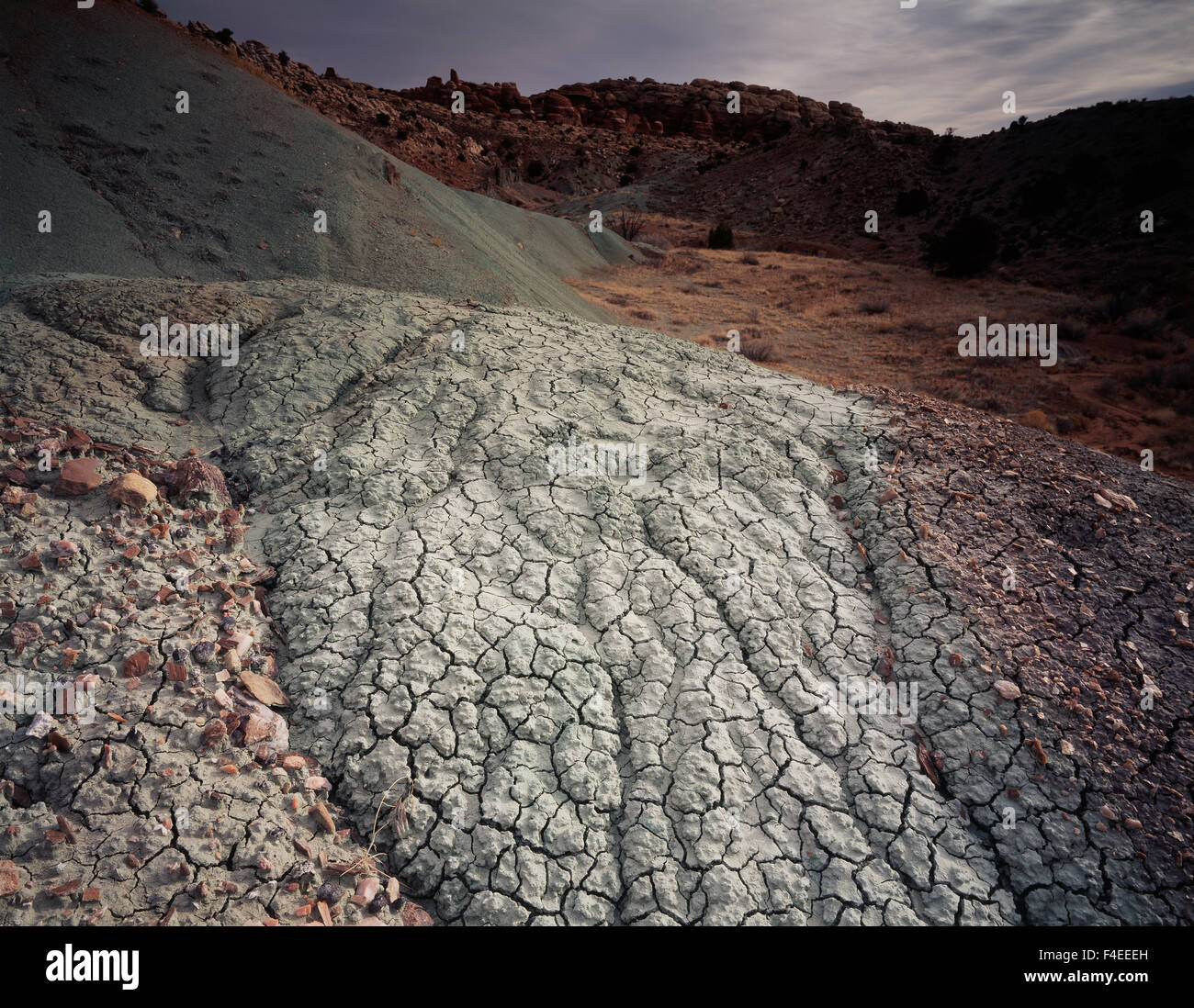 California, Death Valley National Park, Colorful geologic formations ...