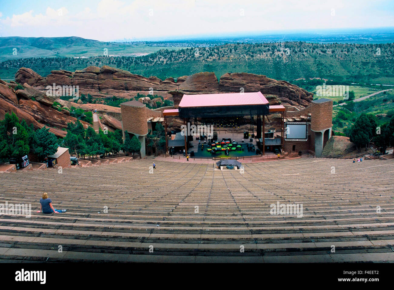 USA, Colorado, Morrison, Red Rocks Park and Amphitheatre showing ...