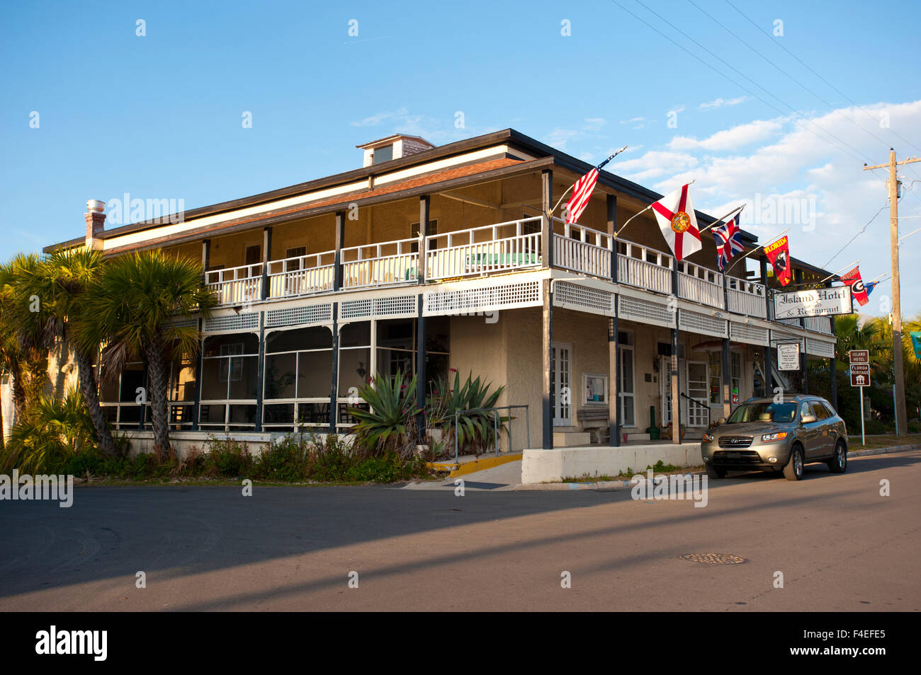 USA, Florida, Cedar Key. Island Hotel, the oldest commercial building ...
