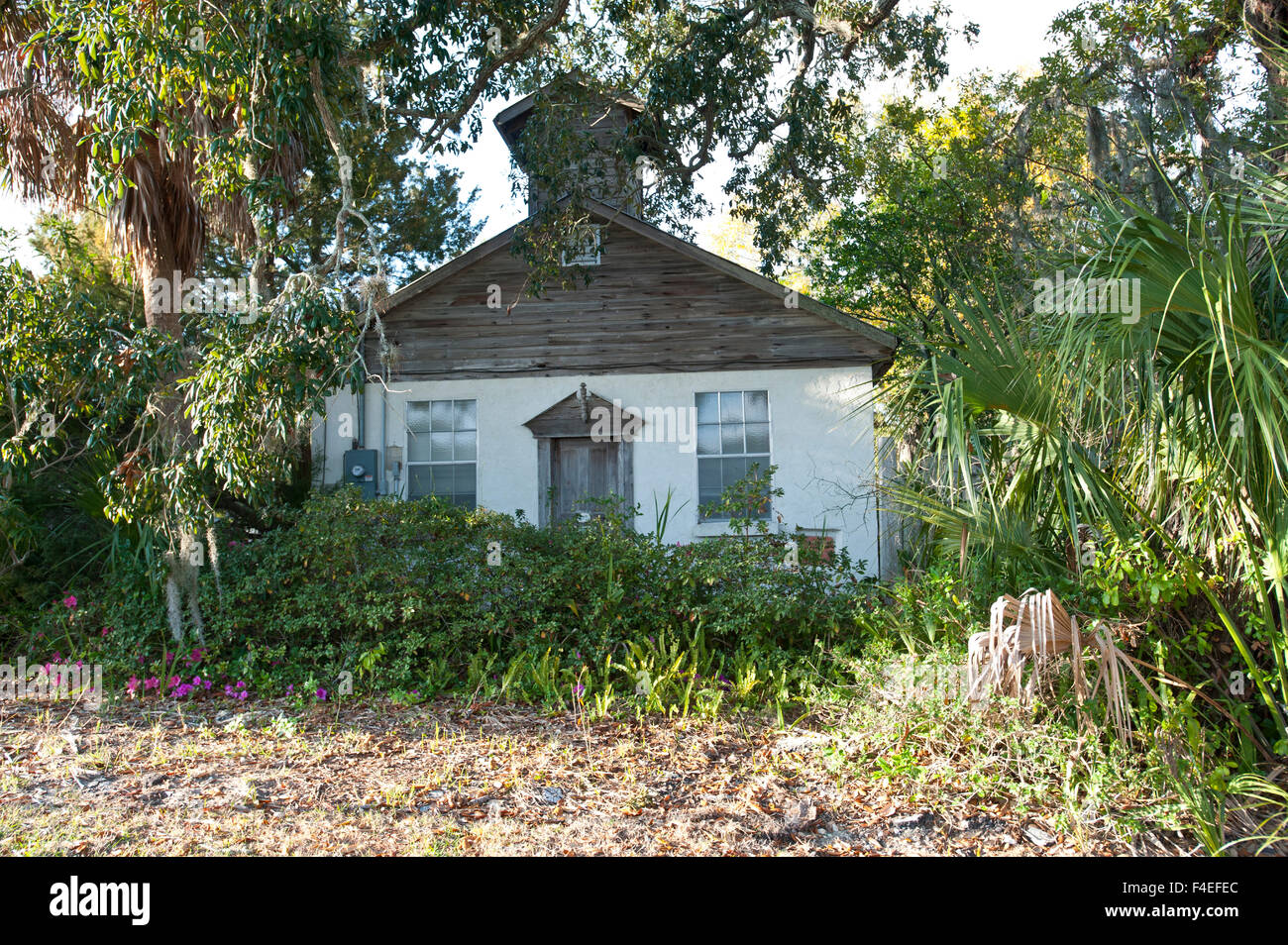 USA, Florida, Cedar Key. Old African-American school, home of Lizzie ...