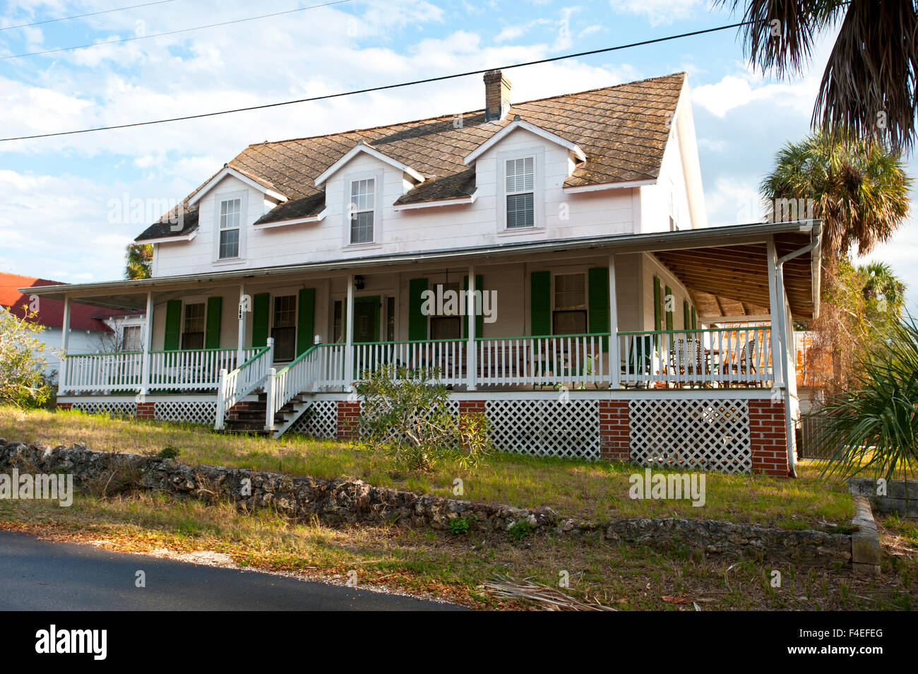 USA, Florida, Cedar Key, Old Christian Church of Cedar Key, built in ...