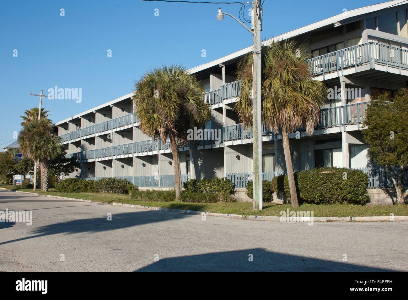 USA, Florida, Cedar Key, Park Place Motel on Main Street at A Street ...