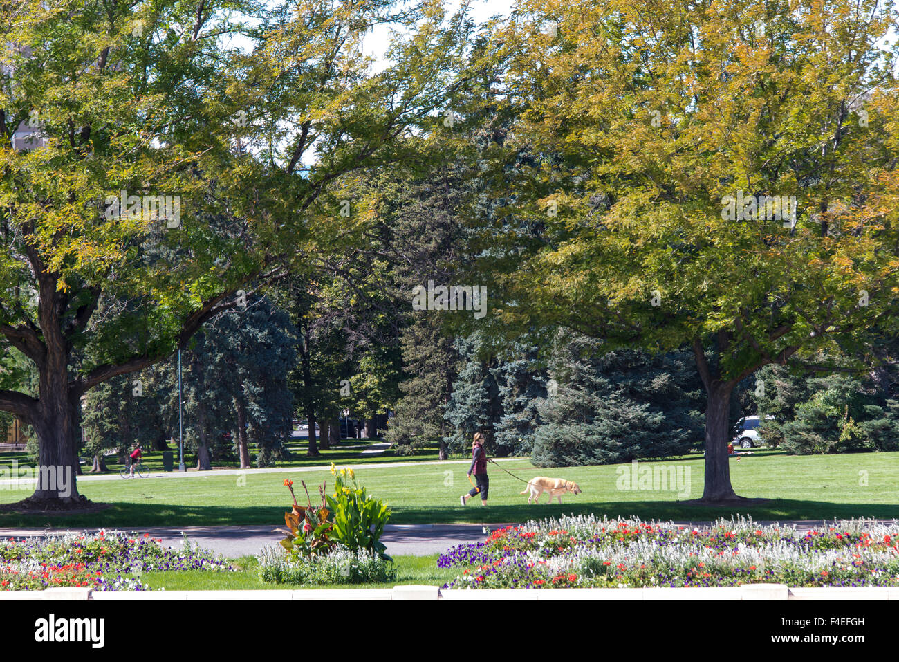 USA, Colorado, Denver. Cheesman Park in central Denver popular for ...
