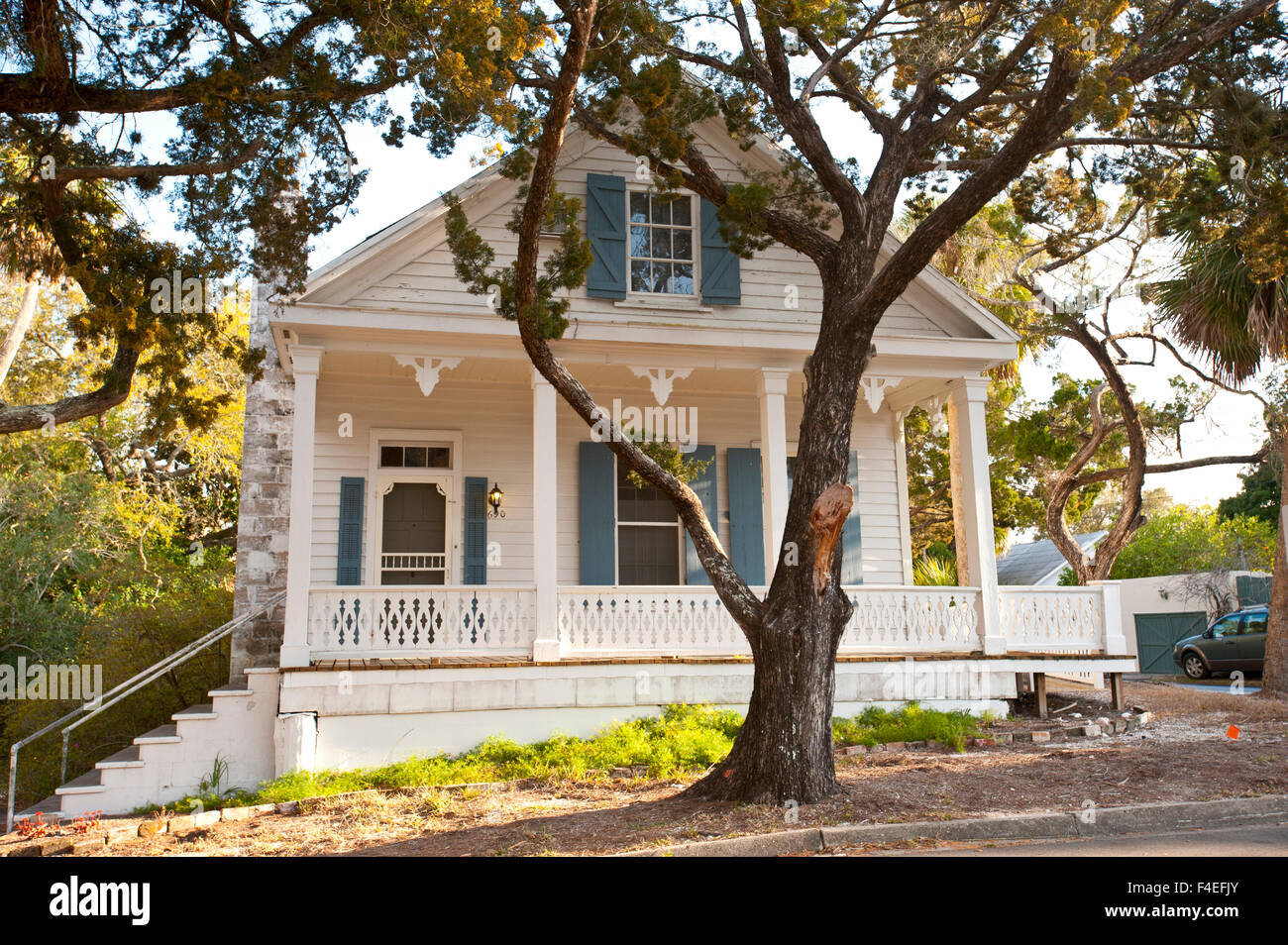 USA, Florida, Cedar Key, The Hale House, circa 1870s, is a well ...