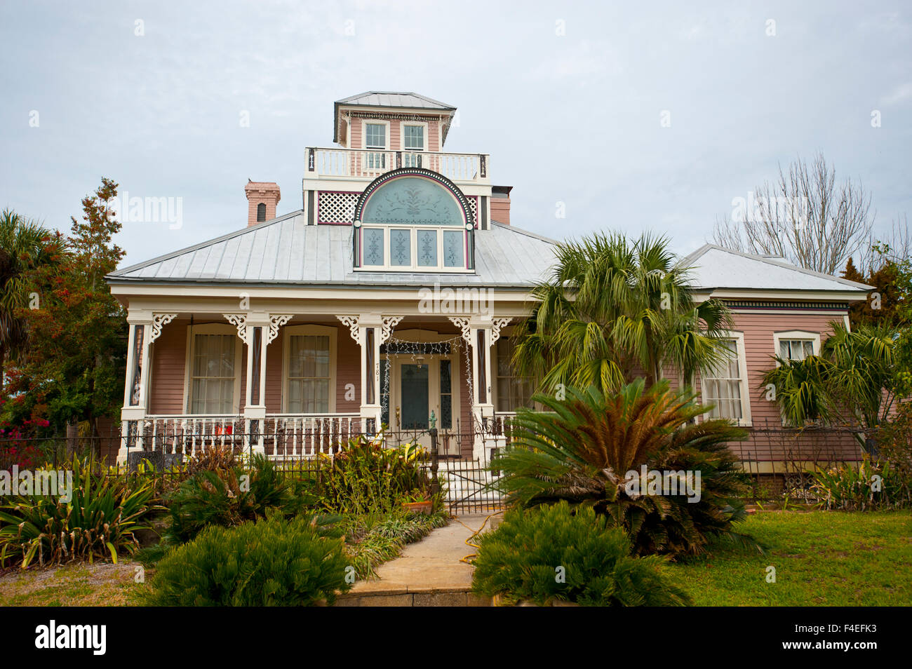 USA, Florida, Cedar Key, The Hale Johnson House in the Italian Revival ...