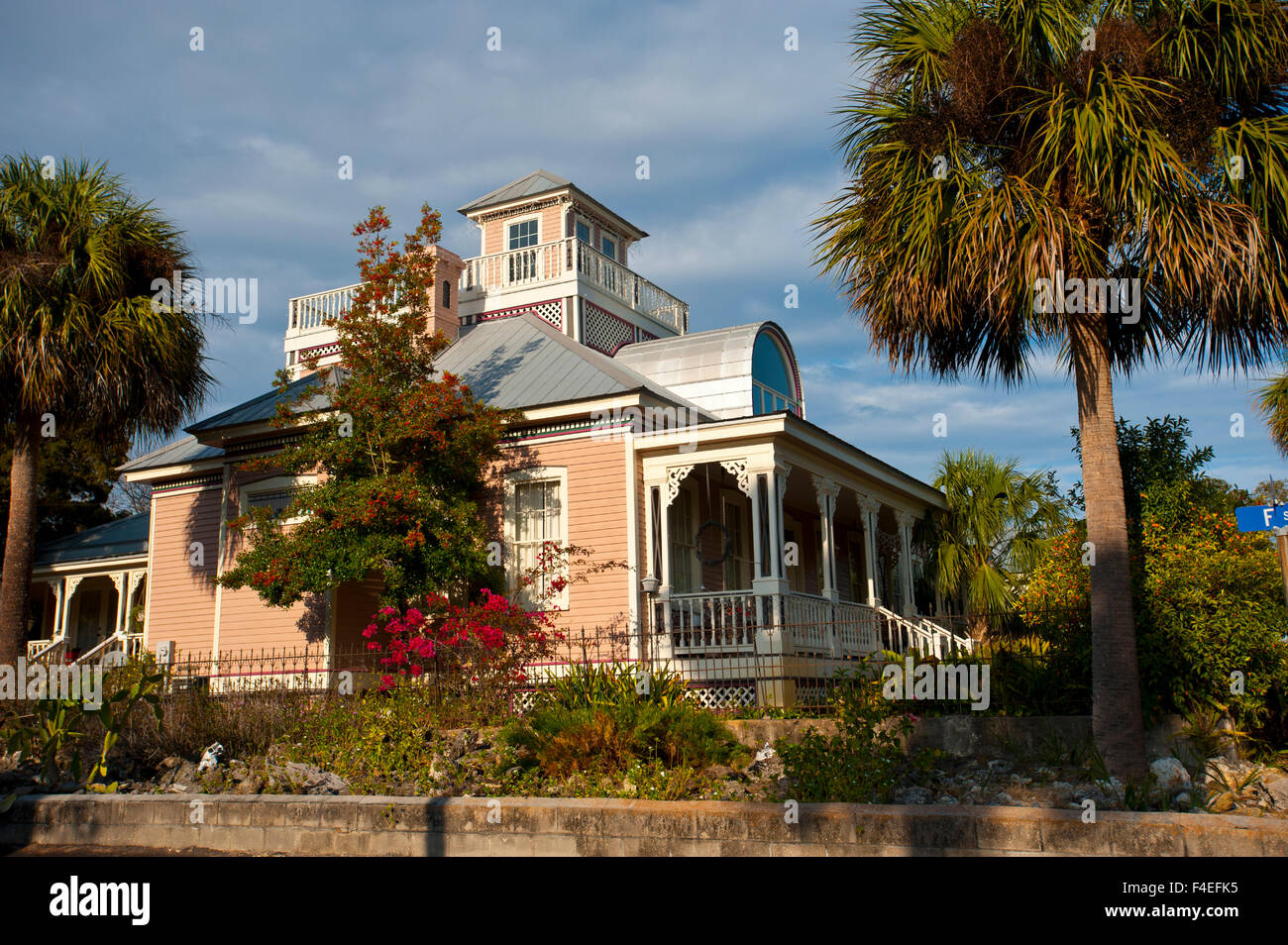 USA, Florida, Cedar Key, The Hale Johnson House in the Italian Revival ...