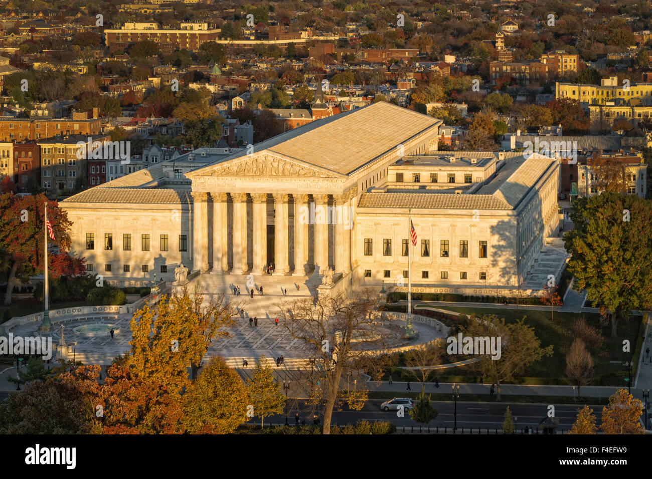 USA, Washington DC. The Supreme Court at sunset as seen from the top of ...