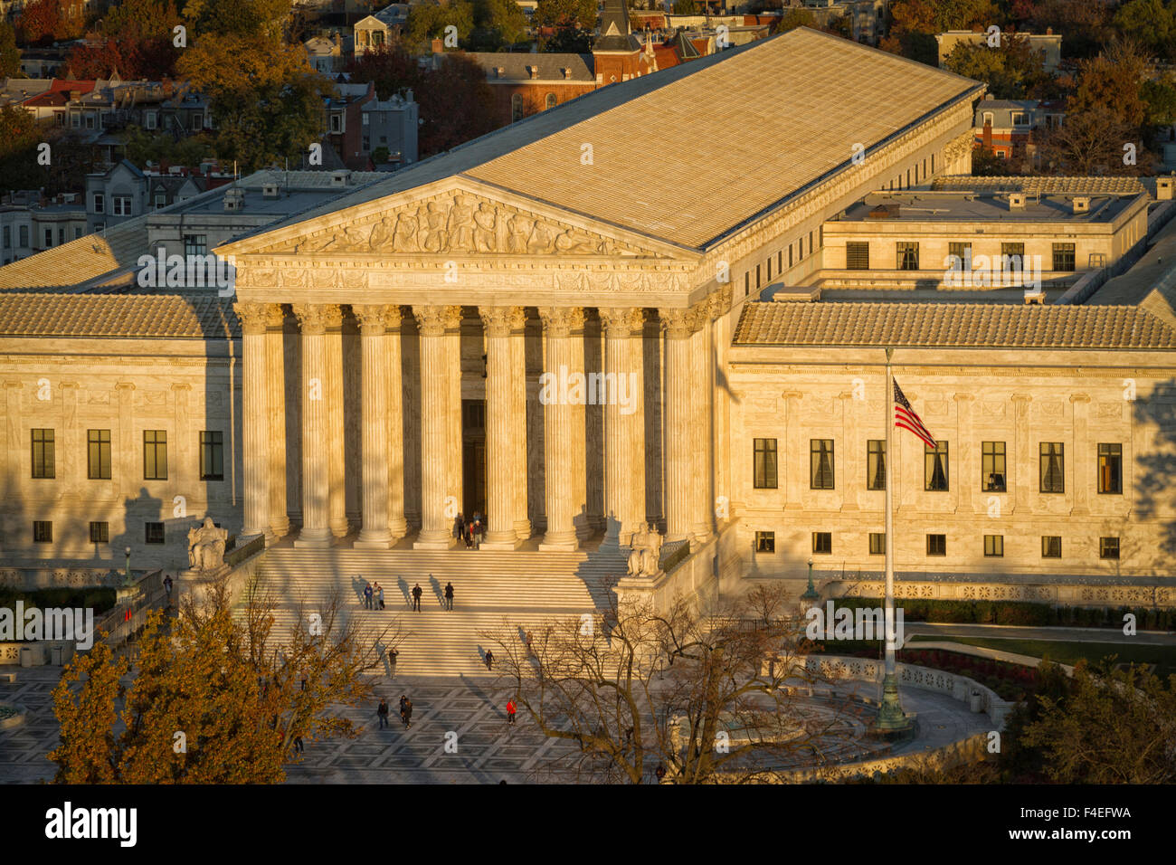 USA, Washington DC. The Supreme Court at sunset as seen from the top of ...