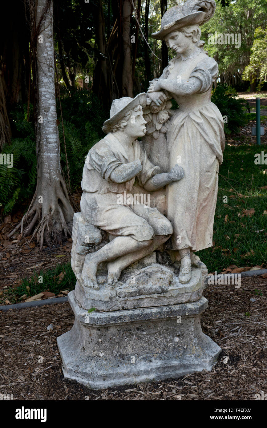 USA, Florida, Sarasota, Ringling Estate Grounds, Rose Garden Statuary ...
