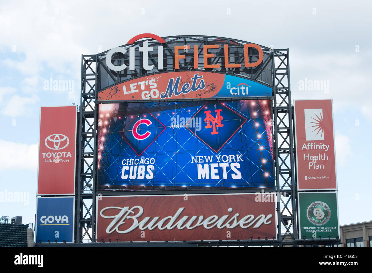 New York, NY, USA. 4th Jan, 2014. The center field score board as ...