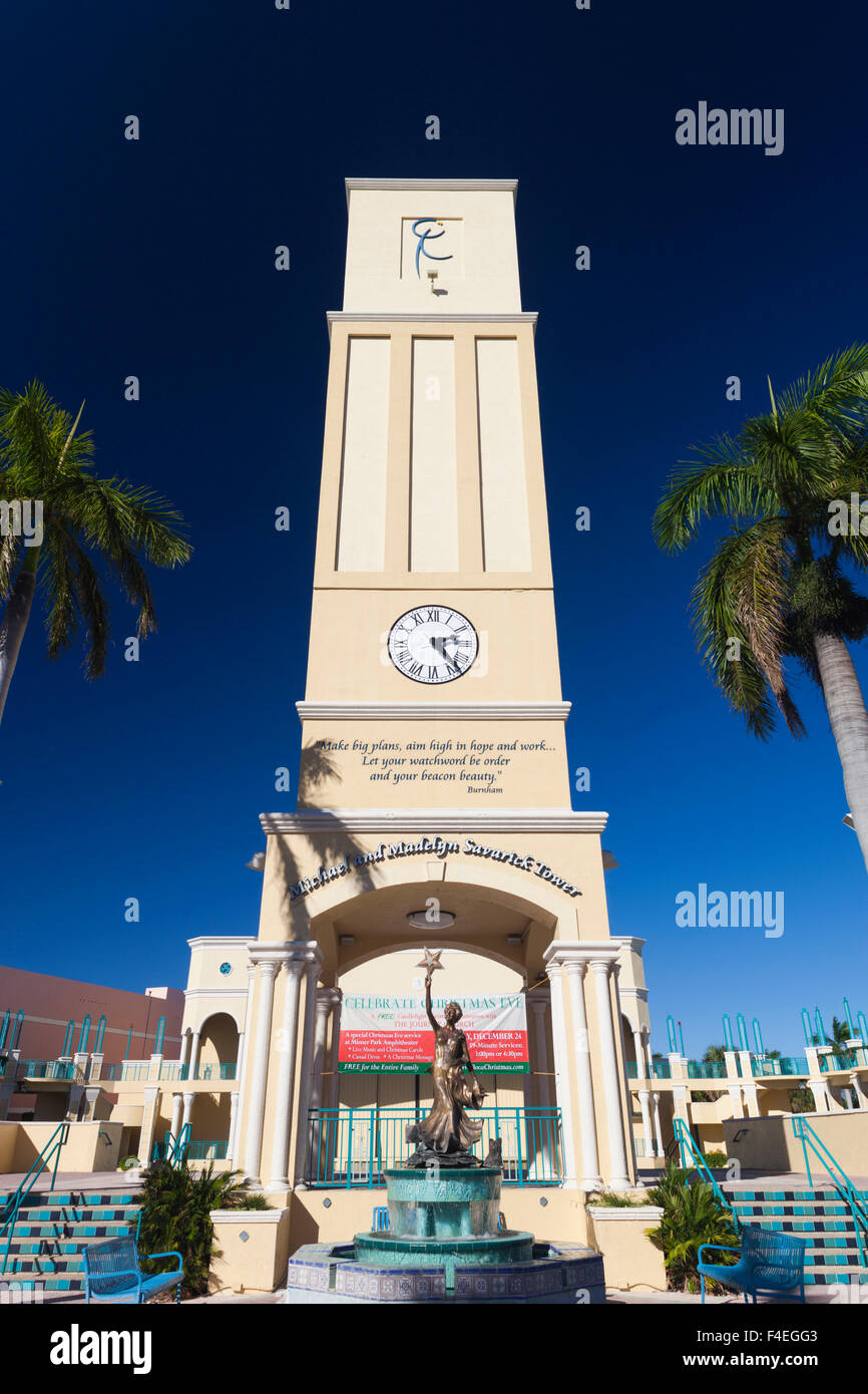 USA, Florida, Boca Raton, Mizner Park, clock tower Stock Photo - Alamy