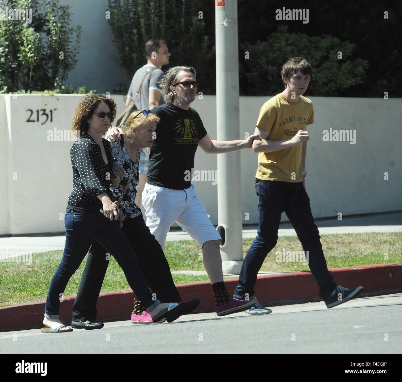 Gary Oldman and his family head to Little Dom's for dinner in Los Feliz ...