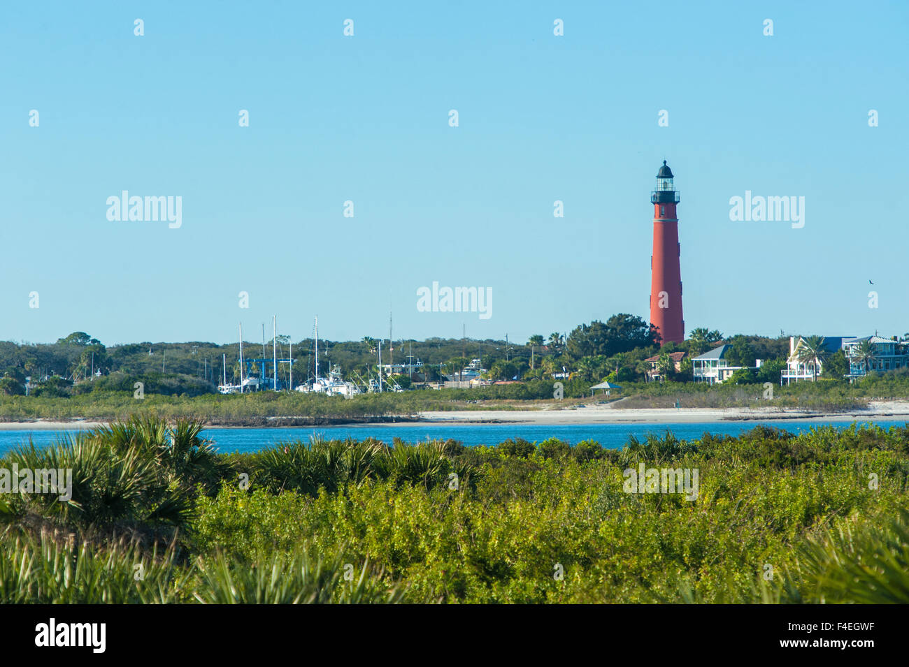 USA, Florida, Ponce Inlet, Ponce de Leon Inlet Lighthouse, Indian River ...
